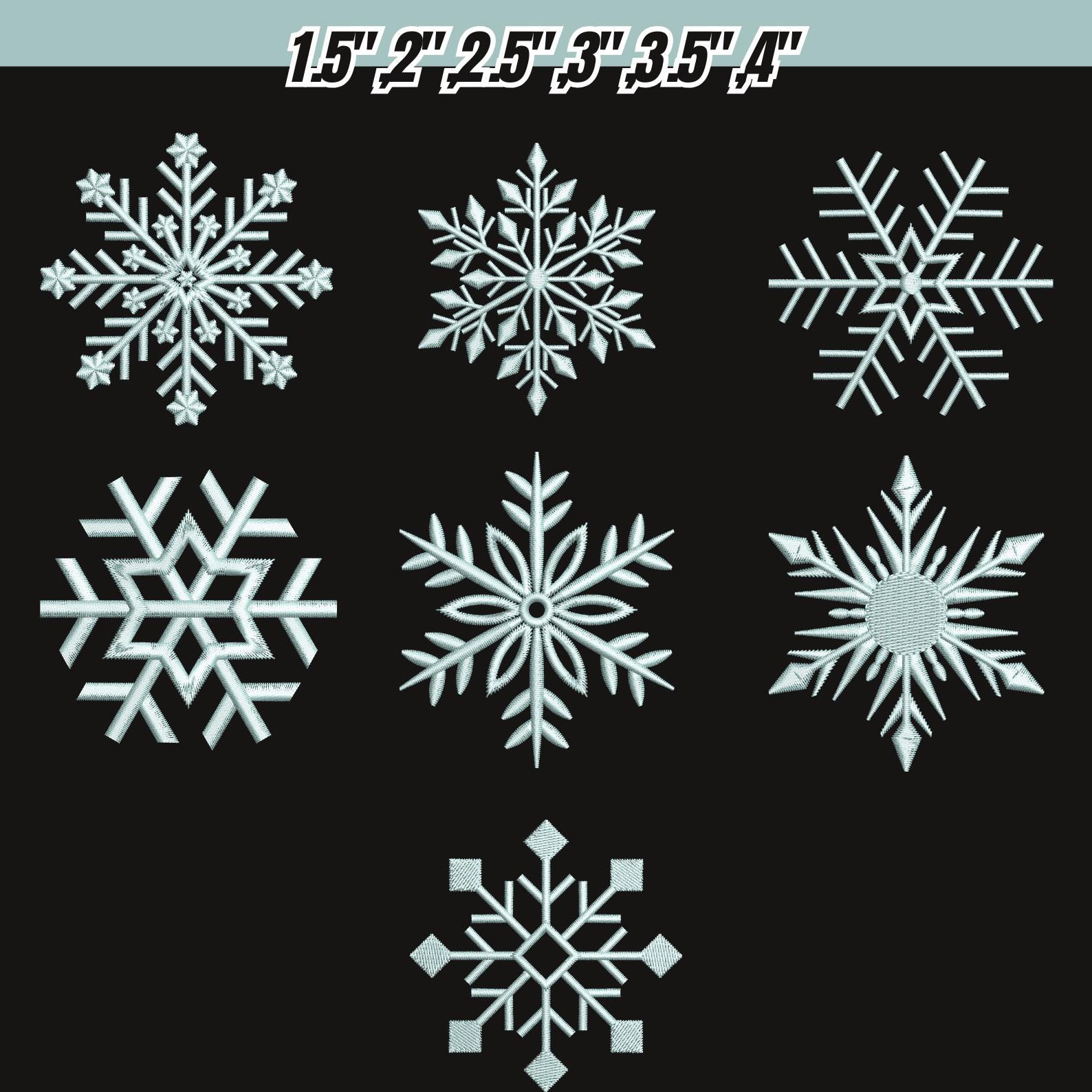 30 Snowflakes Machine Embroidery Pattern, Winter Designs (instant ...
