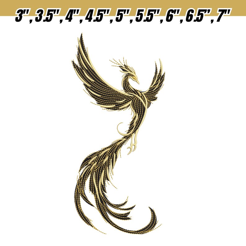 Phoenix Embroidery Design, Phoenix Bird Machine Embroidery Design ...