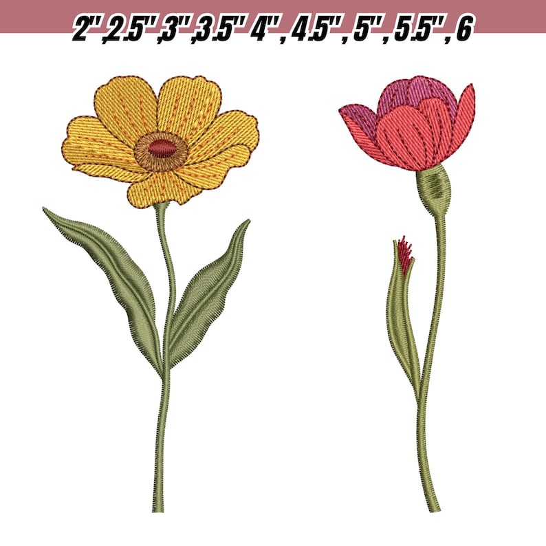 Floral Machine Embroidery Design Bundle, Mini Flower Designs, Satin ...