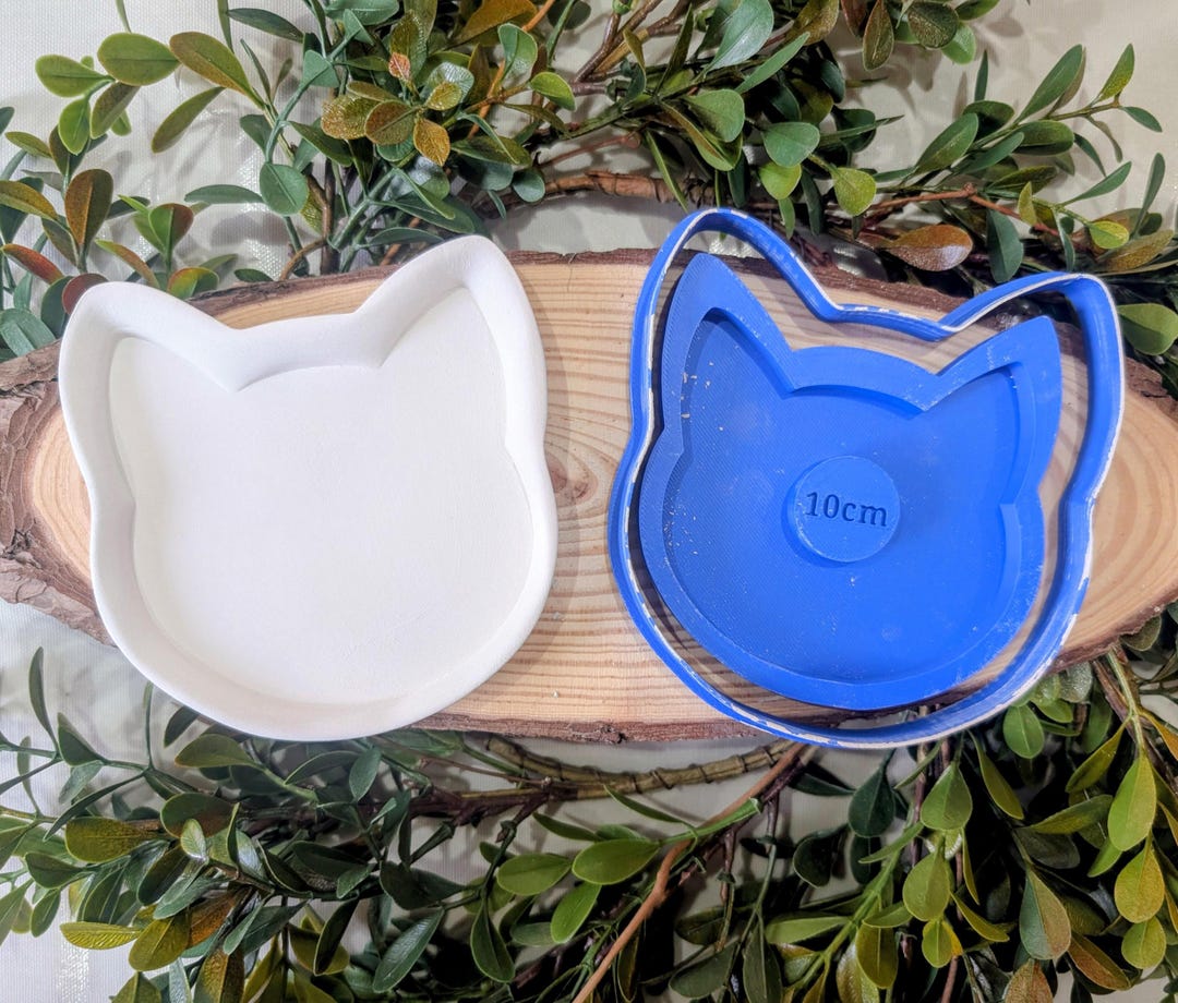 3D Printed Cat Face Plate Former for Making Clay Trinket Dishes - Clay ...