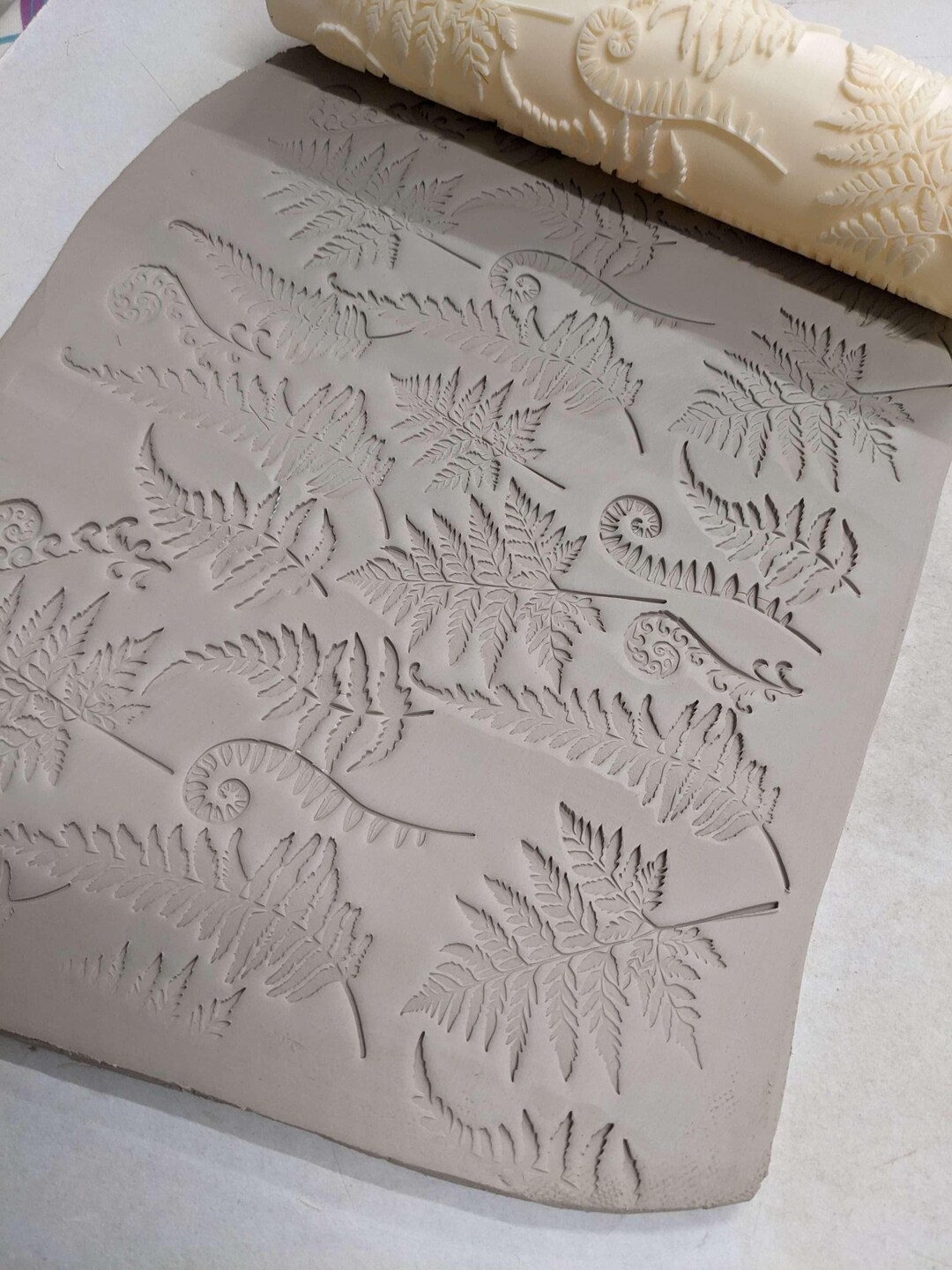 3D Printed Fern Leaves Textured Rolling Pin for Clay Projects - Clay ...