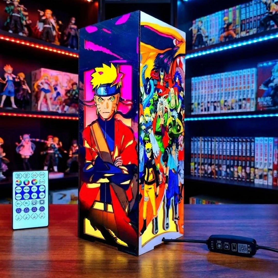 NRT- Inspired Wooden Box Lamp, Custom Anime Night Light, Otaku Room ...