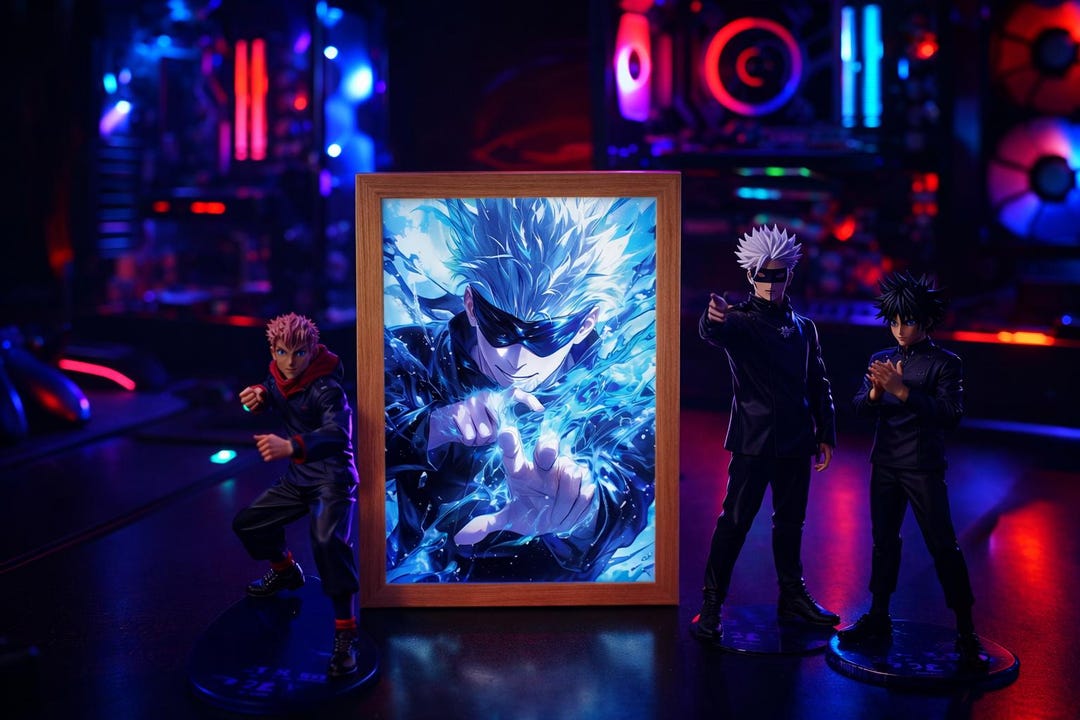 Gojo Satoru Light Box Jujutsu Kaisen 3D Shadow Box Anime Night Light ...