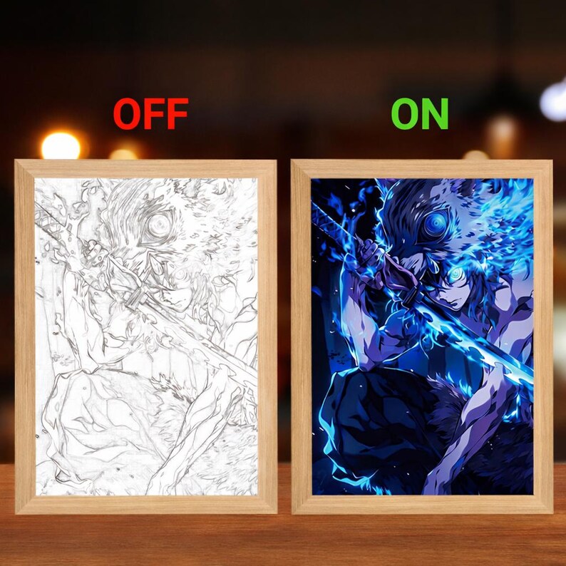 Demon Slayer Inosuke Lightbox | 3D Anime Shadow Box | Hashibira Inosuke ...