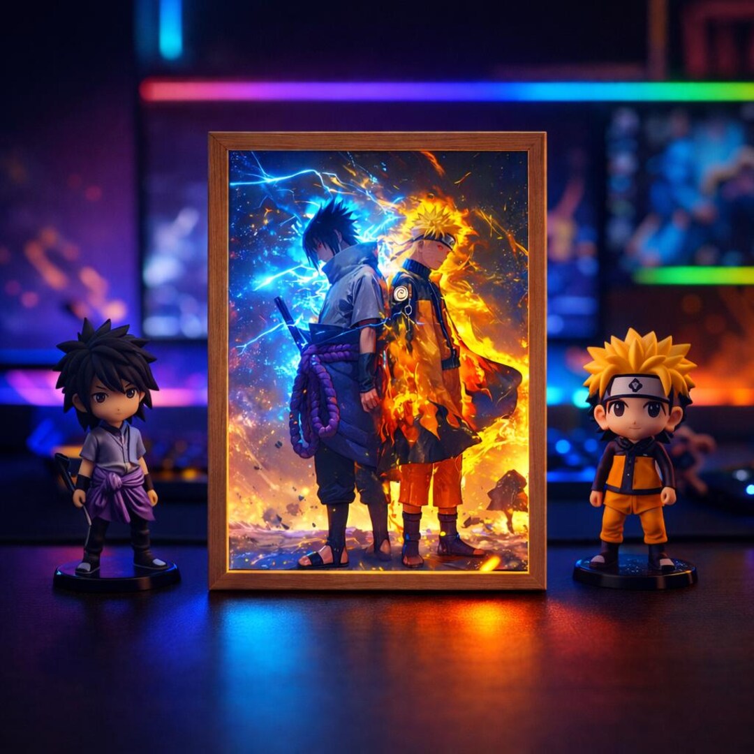 Naruto Light Box | Anime Night Light | Itachi Sasuke Light Frame Room ...