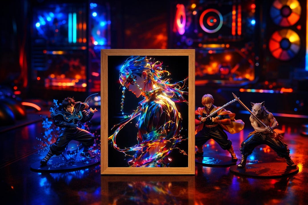 Demon Slayer Uzui Tengen LED Light Box | Sound Hashira Glowing Art ...