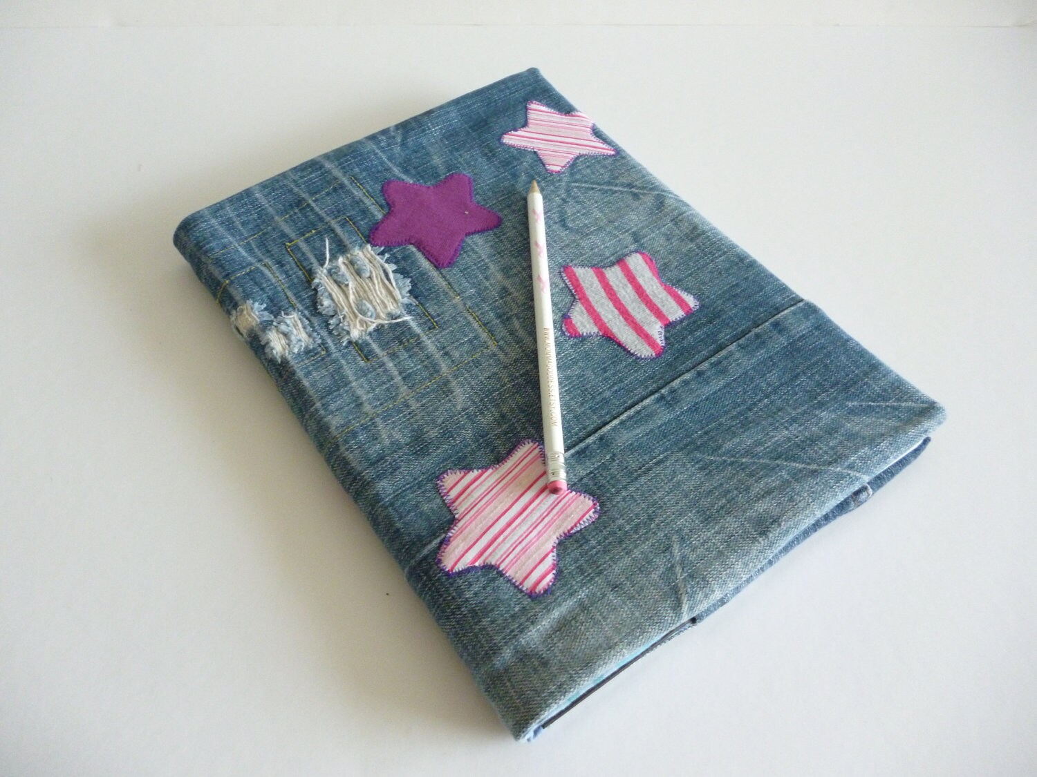 Denim Cover Notebook Stars Eco Friendly Recycled Jeans T Shirts Large ...