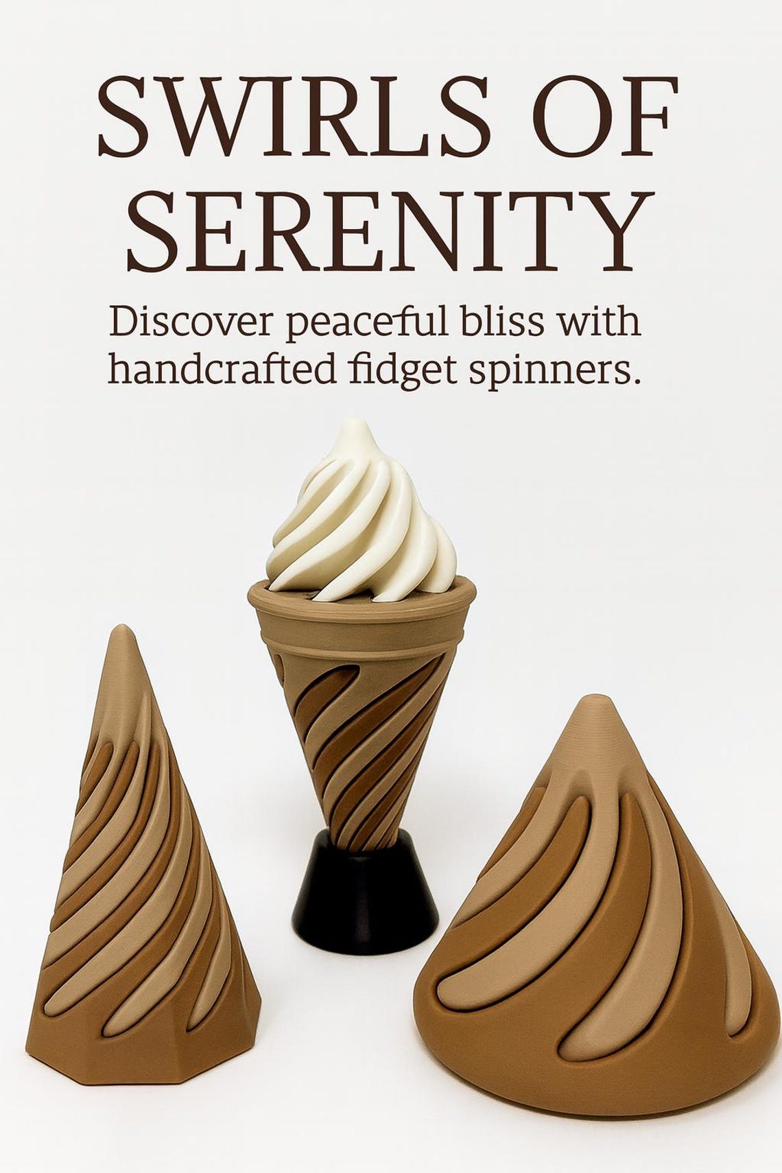 Spiral Fidget Toy Trio – Ice Cream + Impossible + Cone Passthrough - Etsy