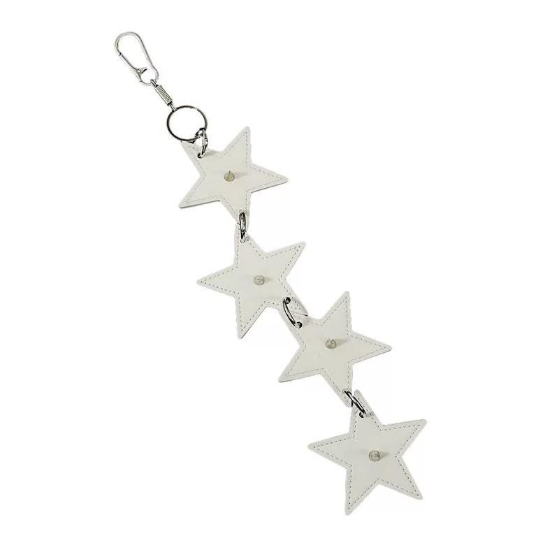 Punk Black Leather Star Keychain,gothic Beaded Star Pants Chain,grunge ...