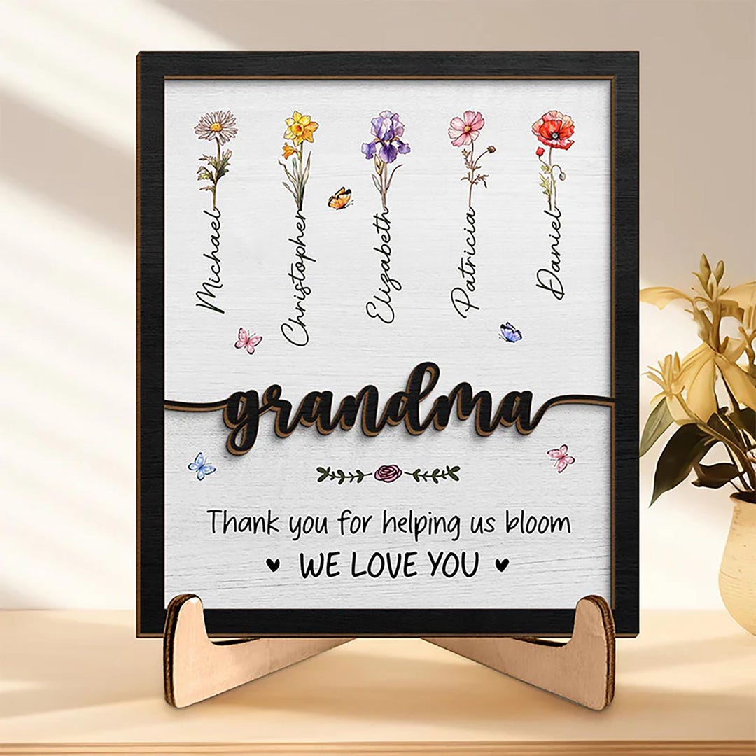 Personalized Wooden Plaque With Stand, Thank You for Helping Us Bloom ...