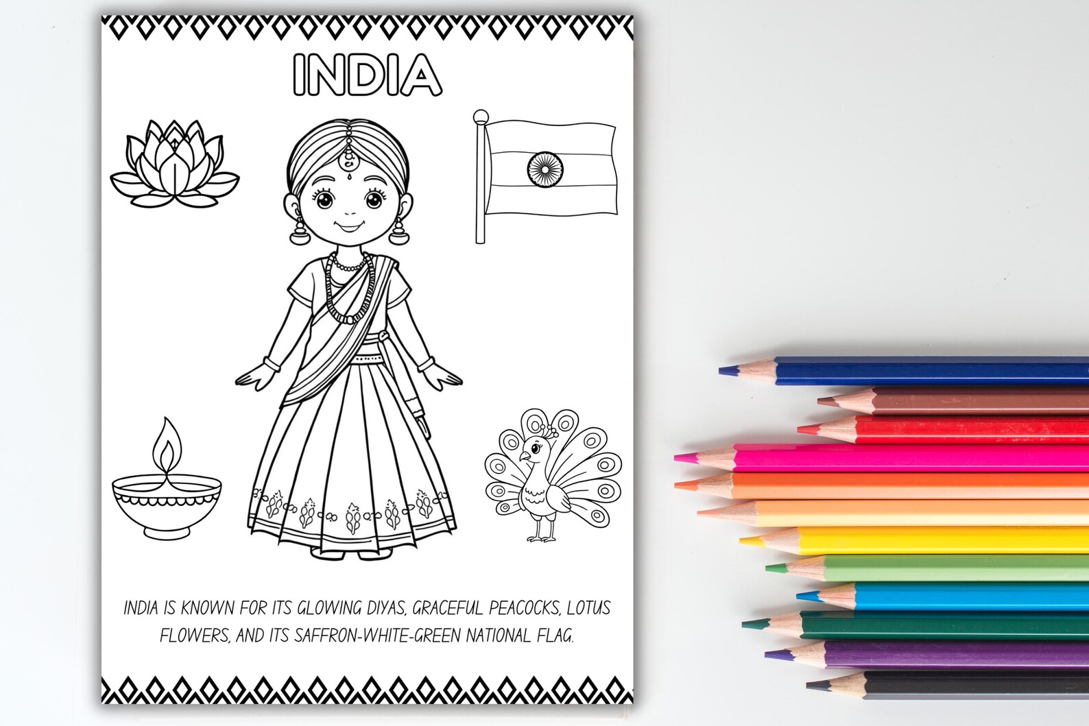 Traditional Dresses Coloring Book 11 Pages World Cultural Outfits ...
