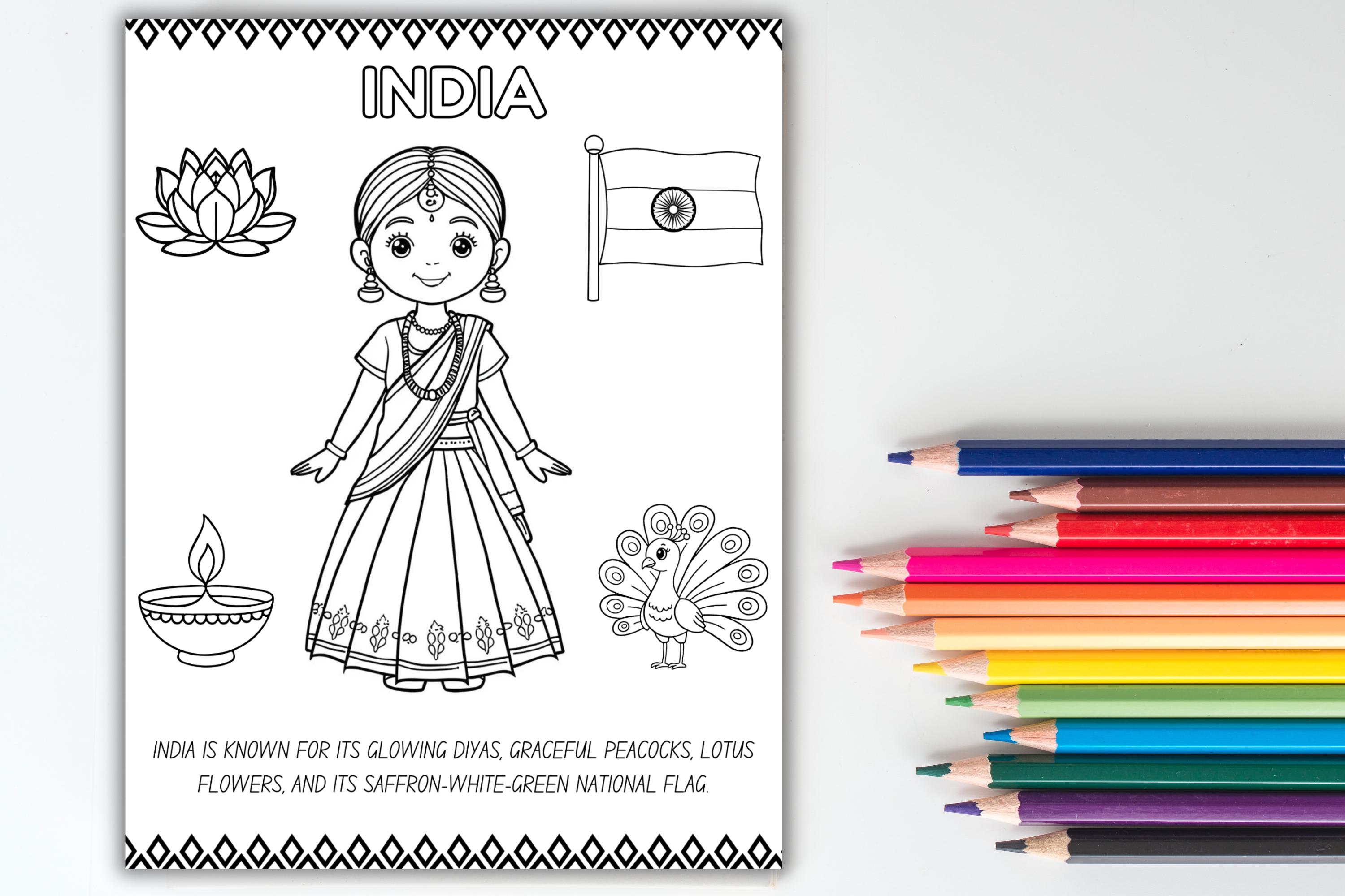 Traditional Dresses Coloring Book 11 Pages World Cultural Outfits ...