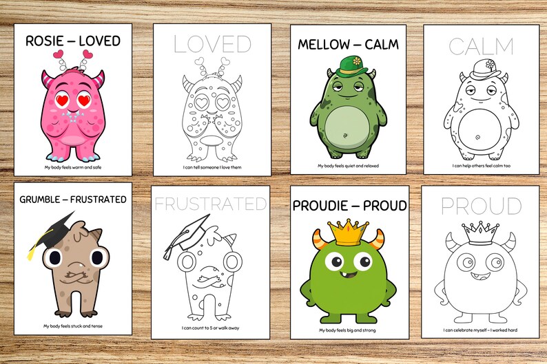 Feeling Monsters Coloring Book | SEL Activity for Kids Ages 3-8 ...