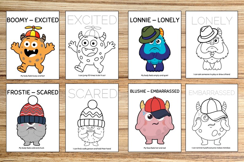 Feeling Monsters Coloring Book | SEL Activity for Kids Ages 3-8 ...