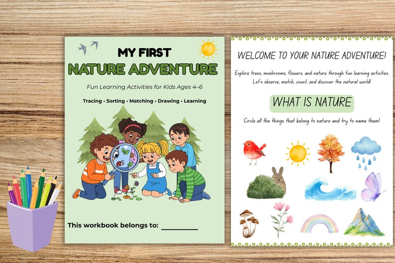 Nature Learning Workbook - Preschool & Kindergarten (24 Pages PDF) - Etsy