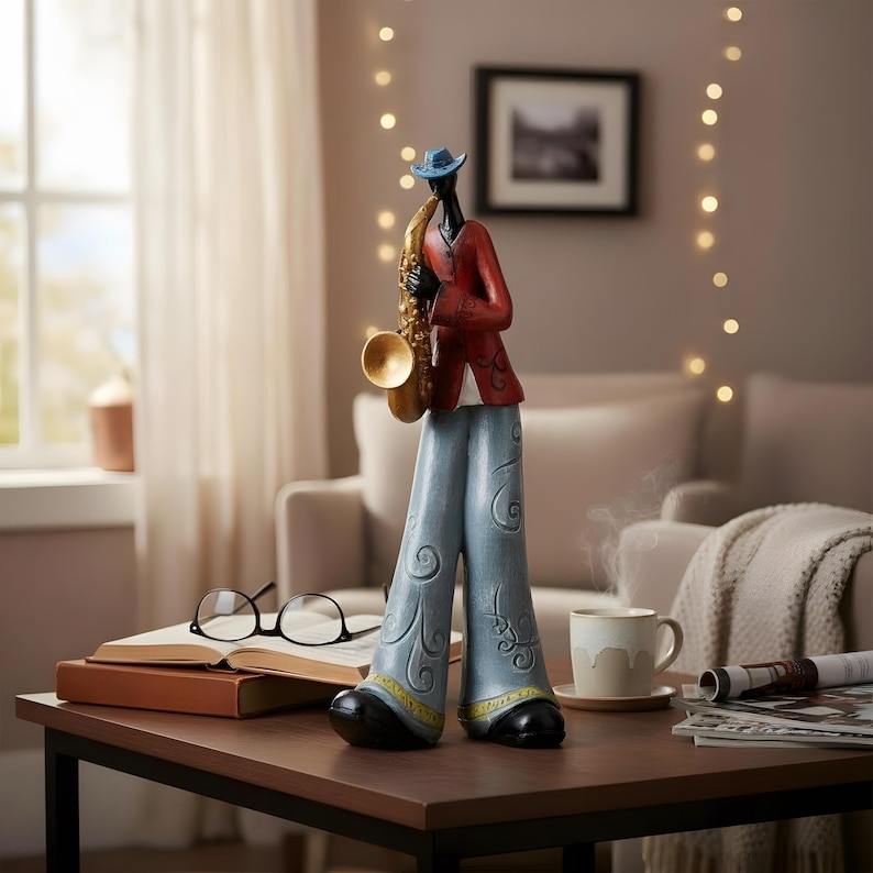 Colourful Jazz Musician Sculptures – Artistic Resin Figurines - Etsy