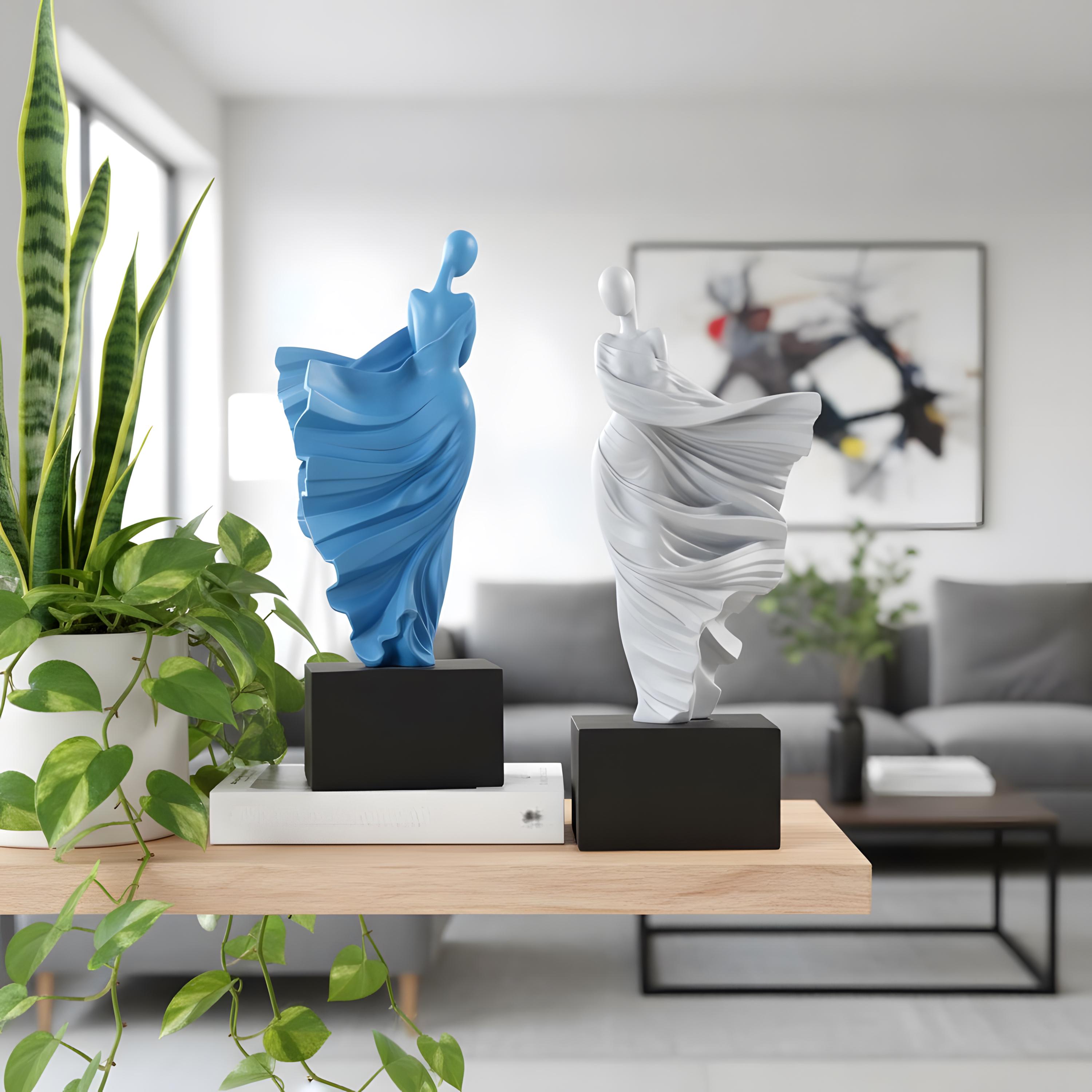 Elegant Modern Goddess Sculpture – Flowing Resin Art Statue - Etsy
