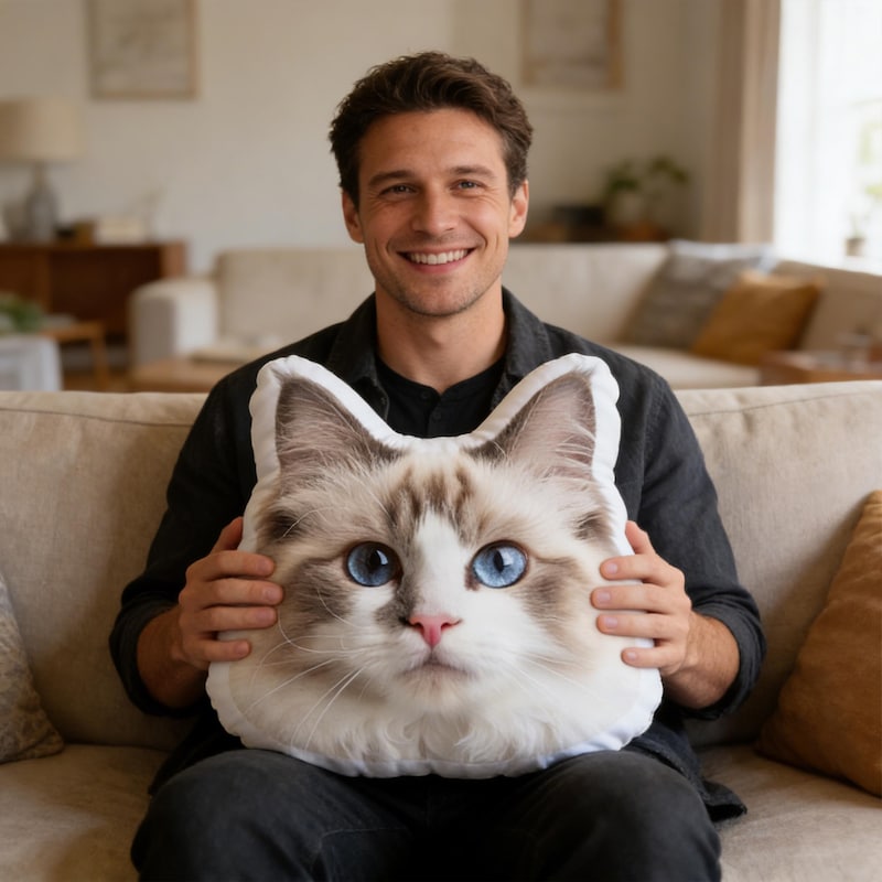 Cat Head Pillow - Etsy