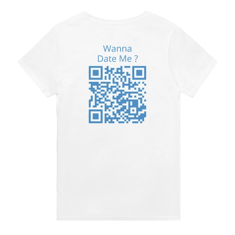 Wanna Date Me Qr Code Prank the Rock Dog - Bleu Qr T-shirt - Etsy