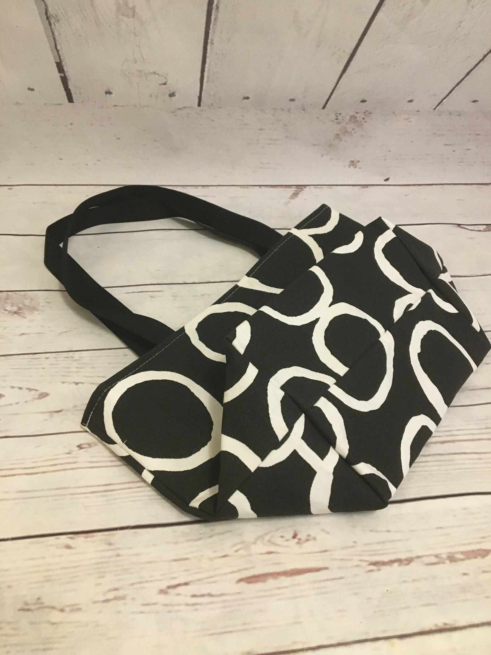 Tote Bag With Lining Premier Print Freehand Black/white - Etsy