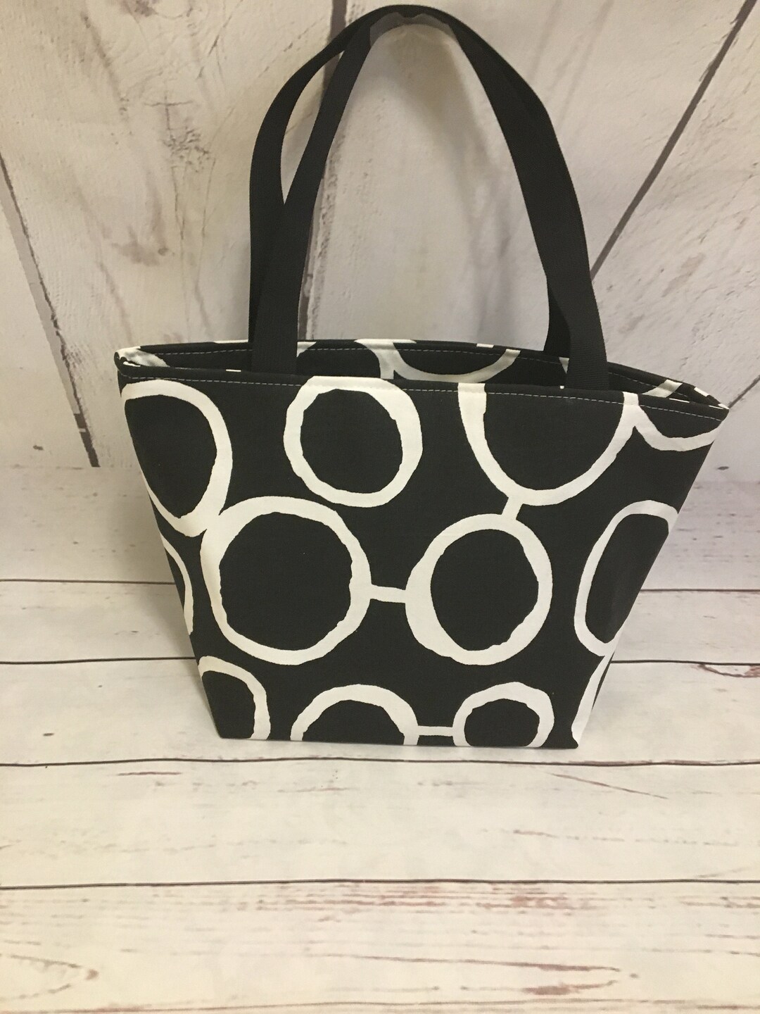 Tote Bag With Lining Premier Print Freehand Black/white - Etsy