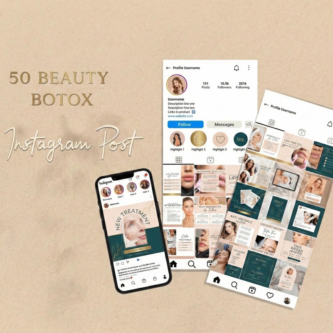 Botox & Fillers Instagram Templates | Med Spa Marketing Kit | Aesthetic ...