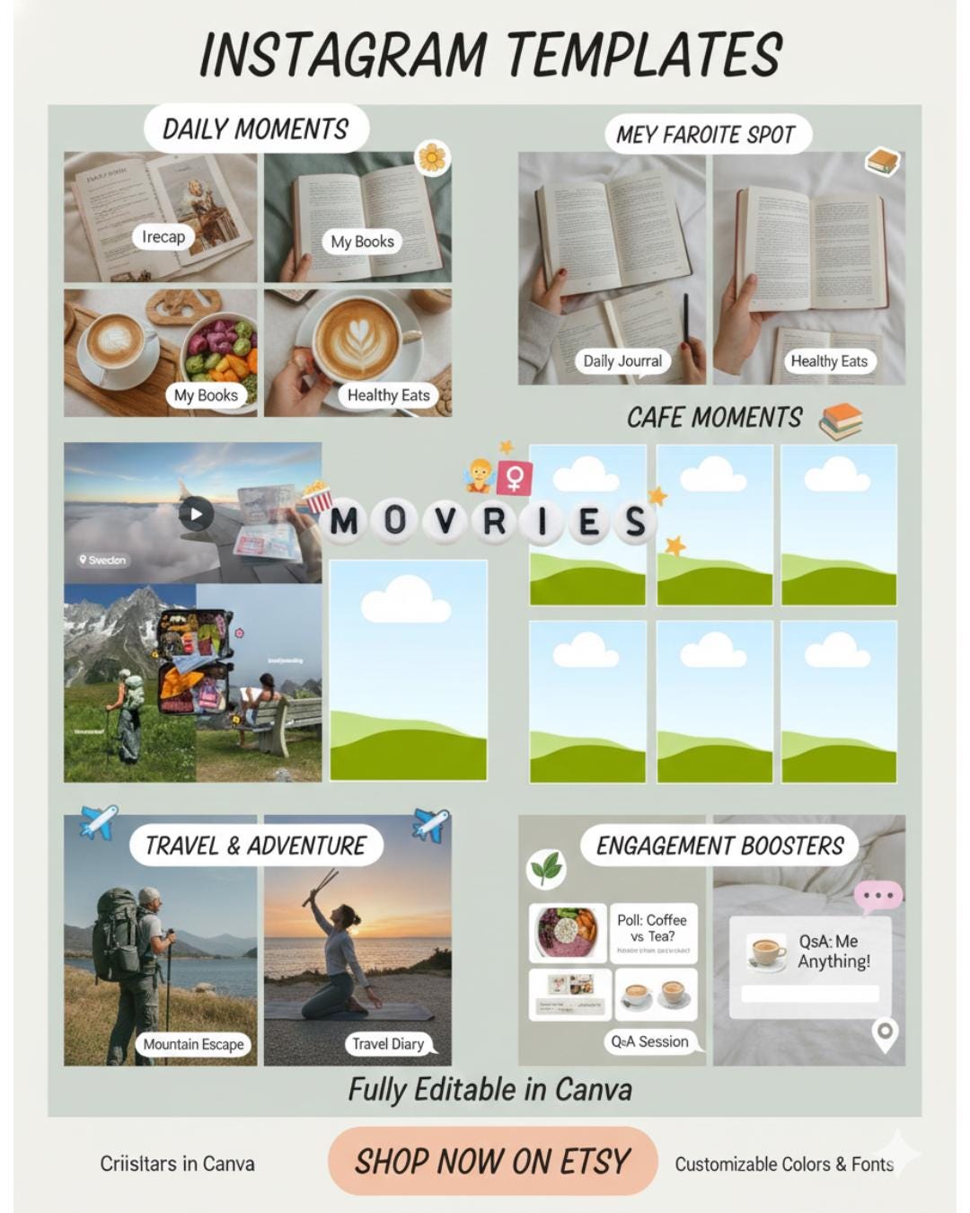 Cozy Instagram Recap Carousel Template | Soft Aesthetic Canva Post ...