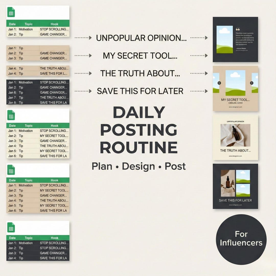 2026 Daily Content Routine | Influencer Marketing Kit | 365 Day Plan ...