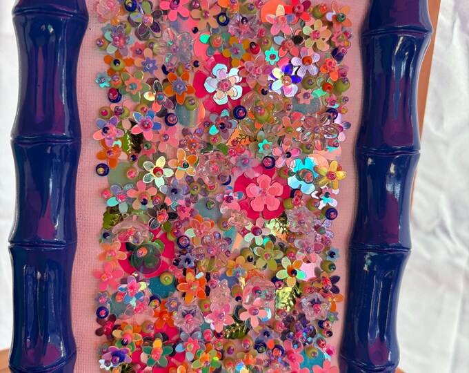 Beaded Embroidery on Canvas Colorful Framed Art - Etsy