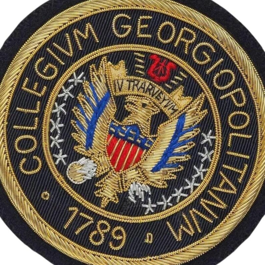 Georgetown University Bullion Wire Patch: Hand Embroidered Blazer Badge ...