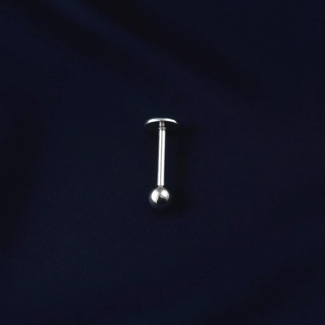 Nova - 925 Sterling Silver Labret Bar With Ball - Etsy