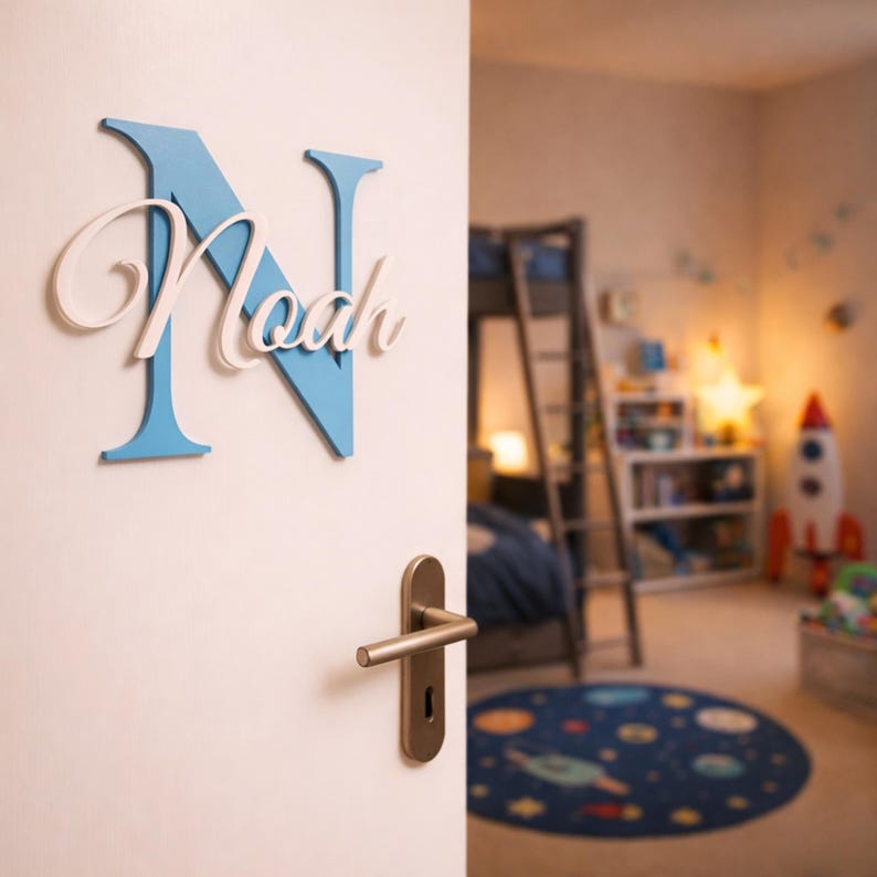 Kids Room Door Sign With Name | Personalized Nursery Name Sign | Baby ...