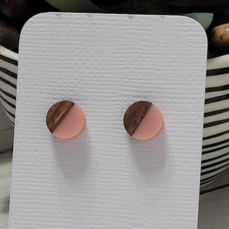 Resin Stud Earrings - Etsy