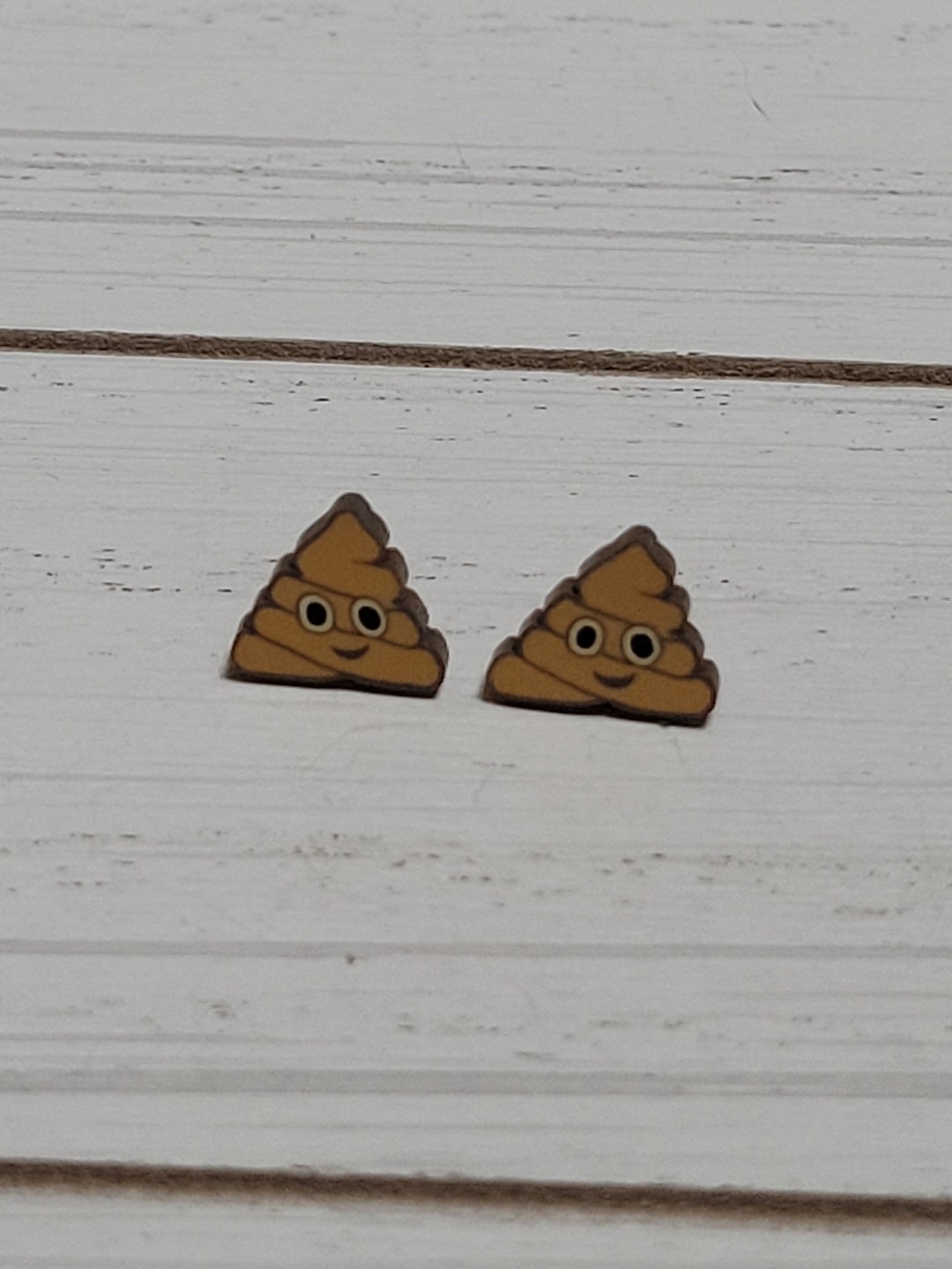 Tiny Poo Earrings, Poop Earrings, Poop Studs, Smiley Poop Stud Earrings ...