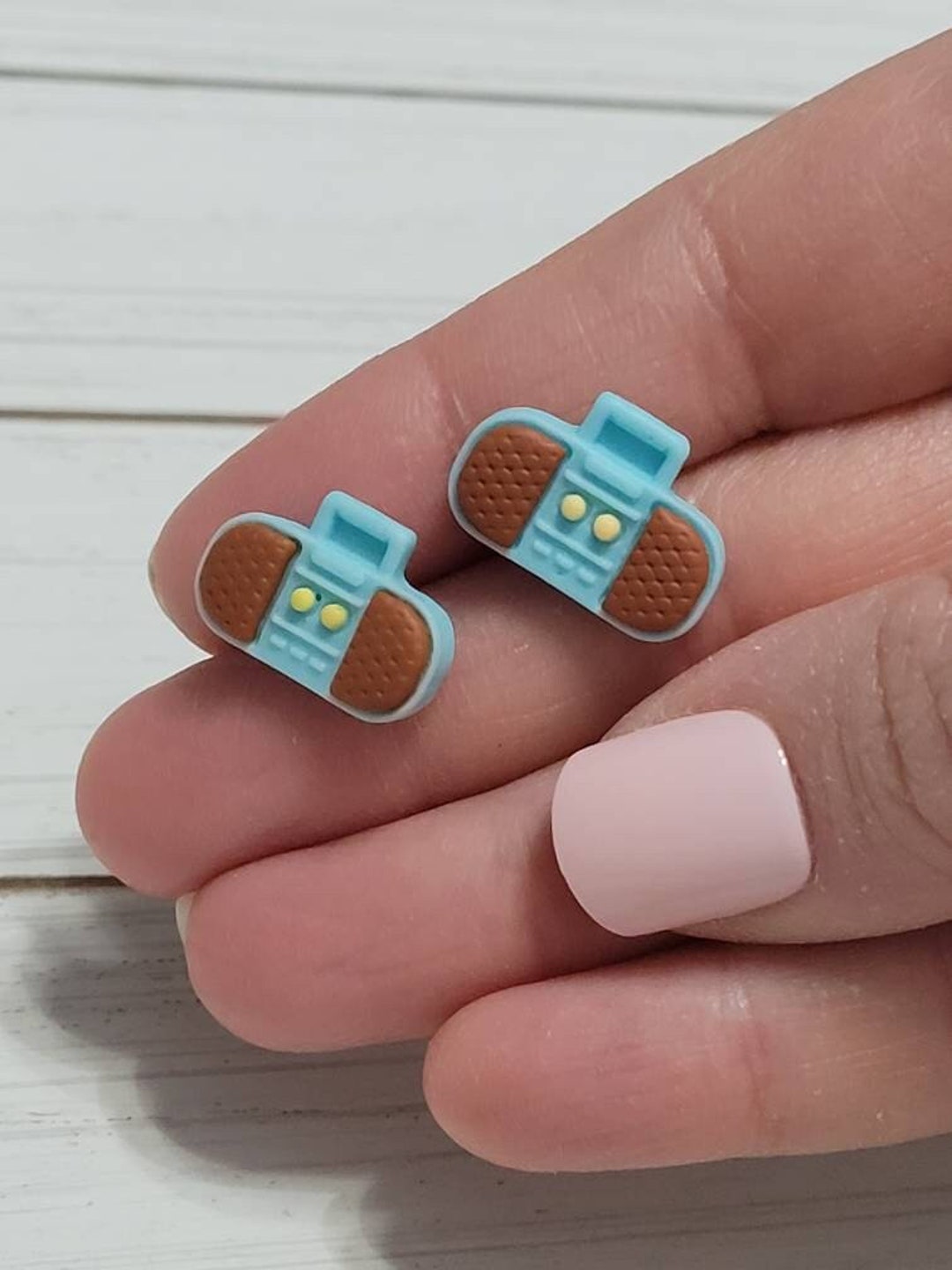 Boombox Earrings, Boombox Studs, Radio Studs, Stereo Studs. Stereo Earrings, 80s Movie Earrings ...