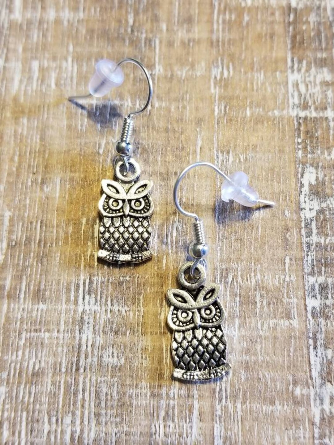 Angry Owl Charm Earrings, Angry Owl Earrings, Silver Owl Earrings, Owl ...