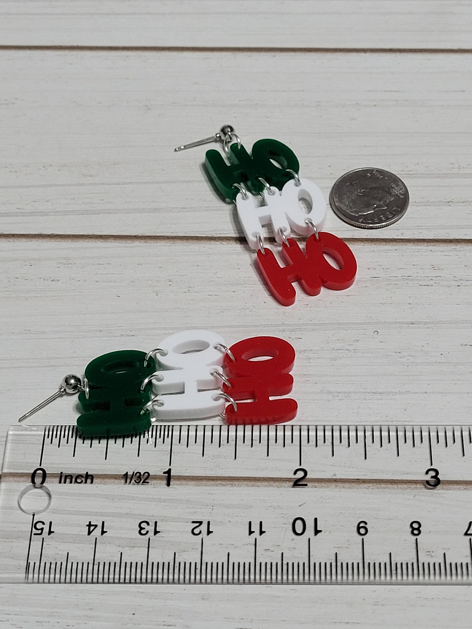 Ho Ho Ho Christmas Dangle Earrings, Laser Cut Acrylic - Etsy