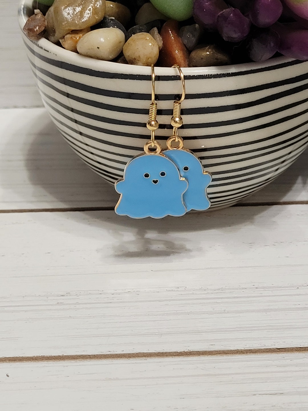 Cute Ghost Earrings, Halloween Ghost Earrings, Blue Ghost Earrings ...