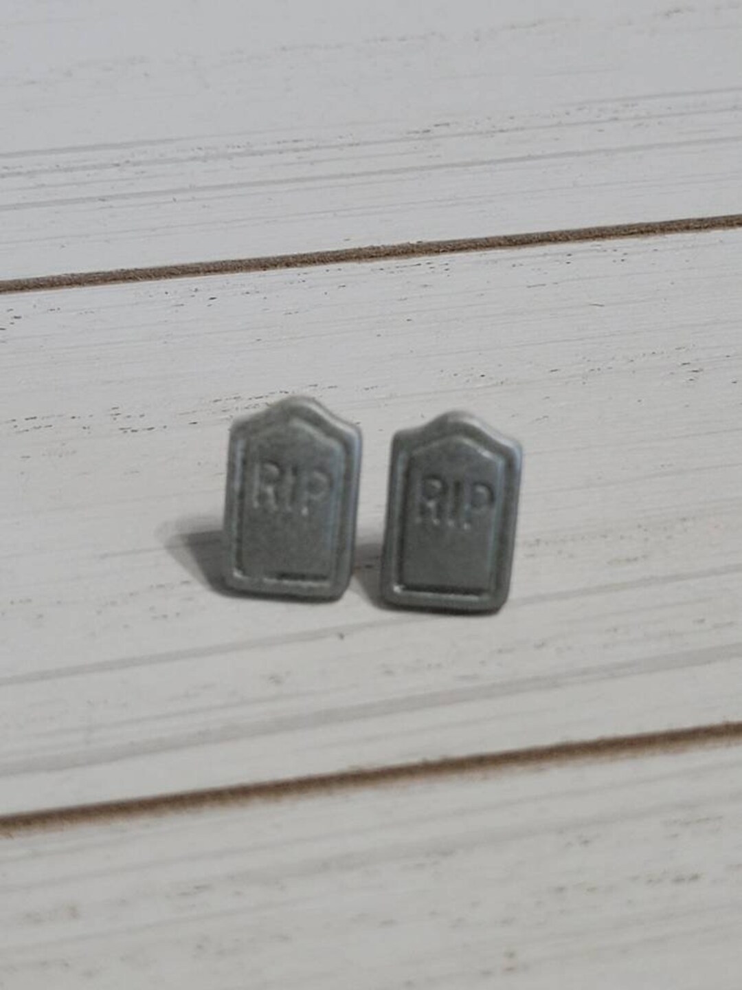 RIP Earrings, RIP Tombstone Grave Earrings, Halloween Studs, Tombstone ...