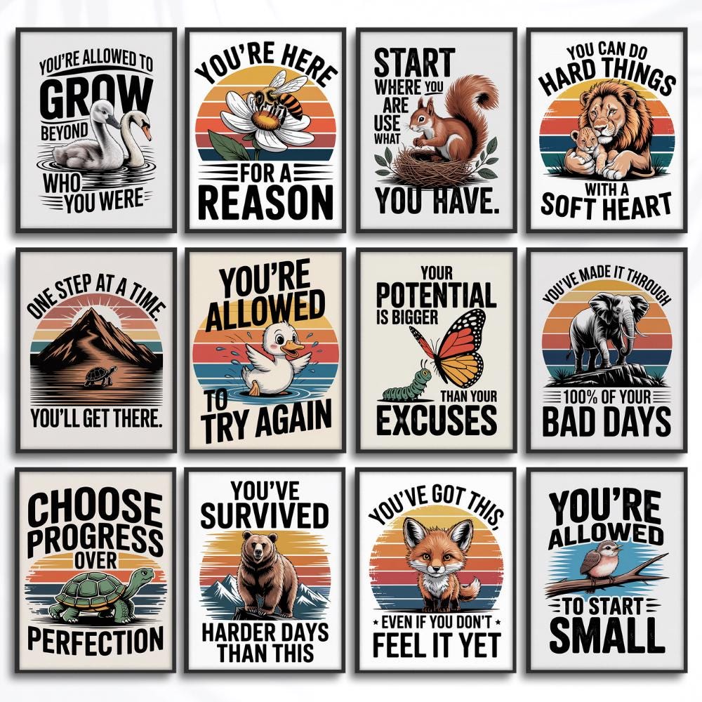 Office Wall Decor Motivational | Animal Poster | Digital Download ...