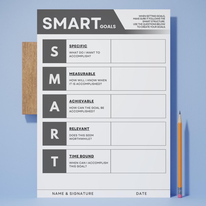SMART Goals Poster | Coaching Worksheet, Goal Setting Office Art ...