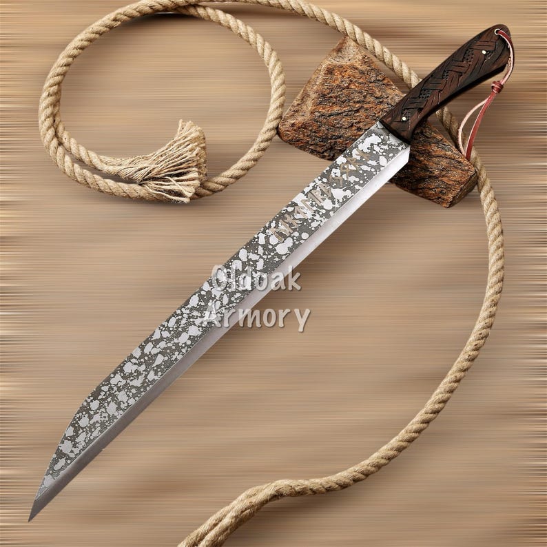 Hand-forged Viking Seax Sword With Wooden Scabbard | Norse Knife ...