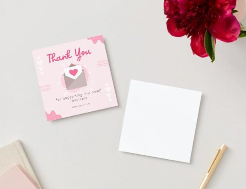 Editable Small Business Thank You Card Template (canva) - Etsy