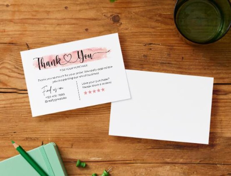 Editable Small Business Thank You Card Template (canva) - Etsy