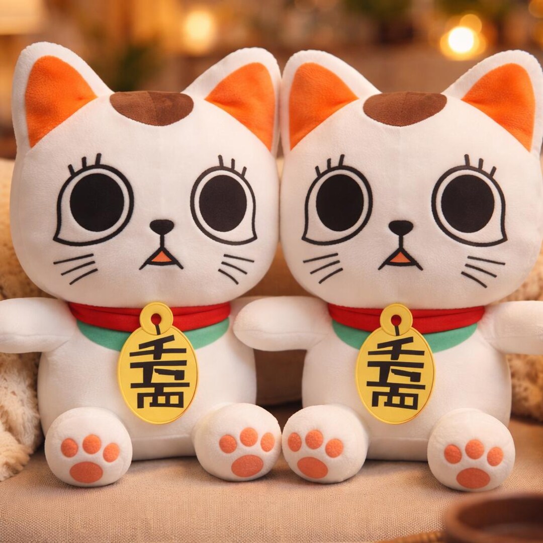 28cm White Anime Cat Plush – Kawaii Stuffed Animal Doll, Soft Cute ...