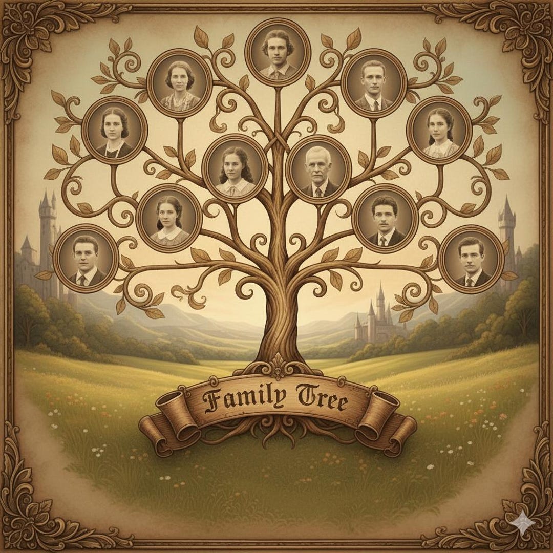 Custom Family Tree Portrait: up to 20 People - Etsy
