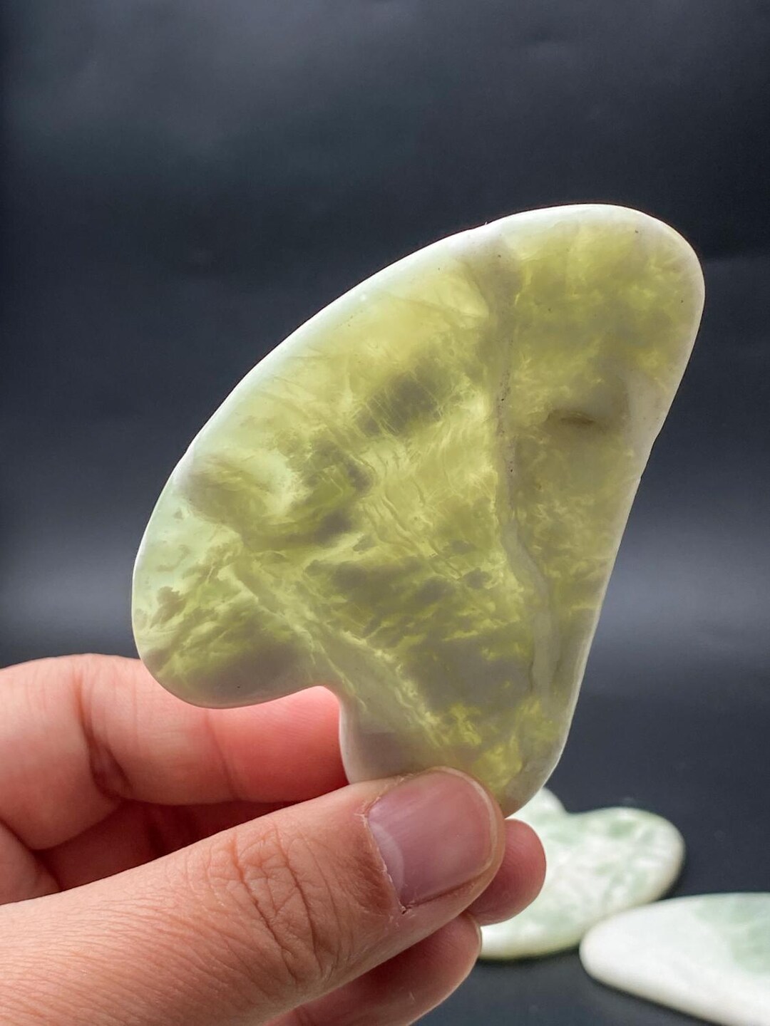 Natural Jade Gua Sha | Hand-carved Facial & Neck Massage Tool ...