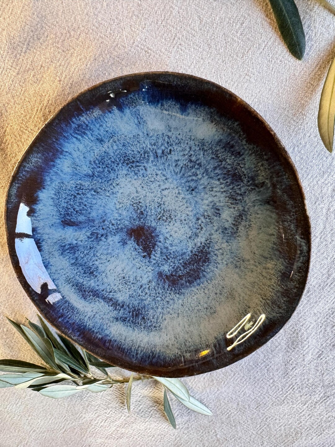 Handcrafted Blue Ceramic Plate | Sea Nymph Inspired Pottery | Rustic ...