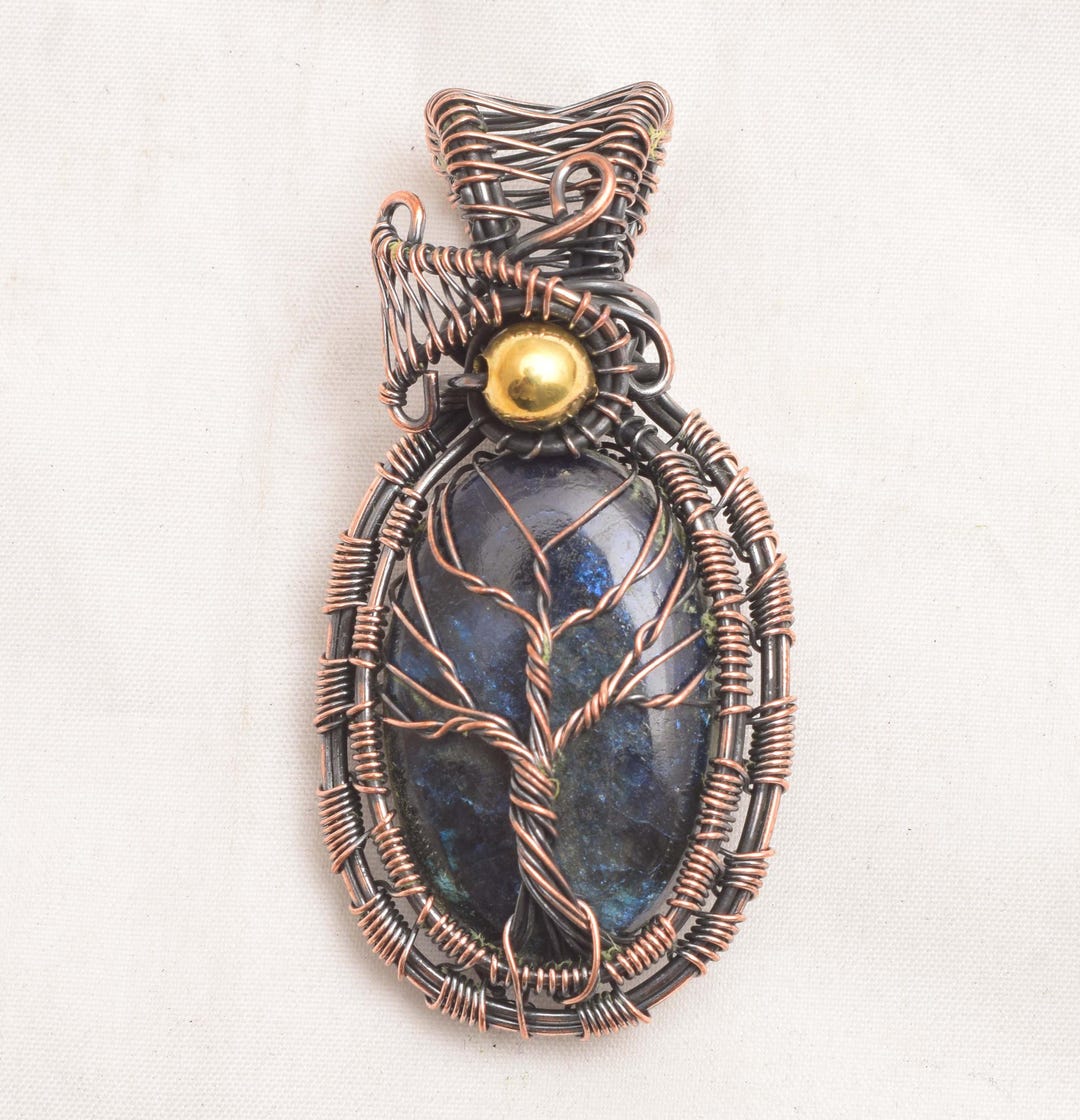 Labradorite Tree of Life Copper Wire Wrapped Pendant, Handmade Jewelry ...