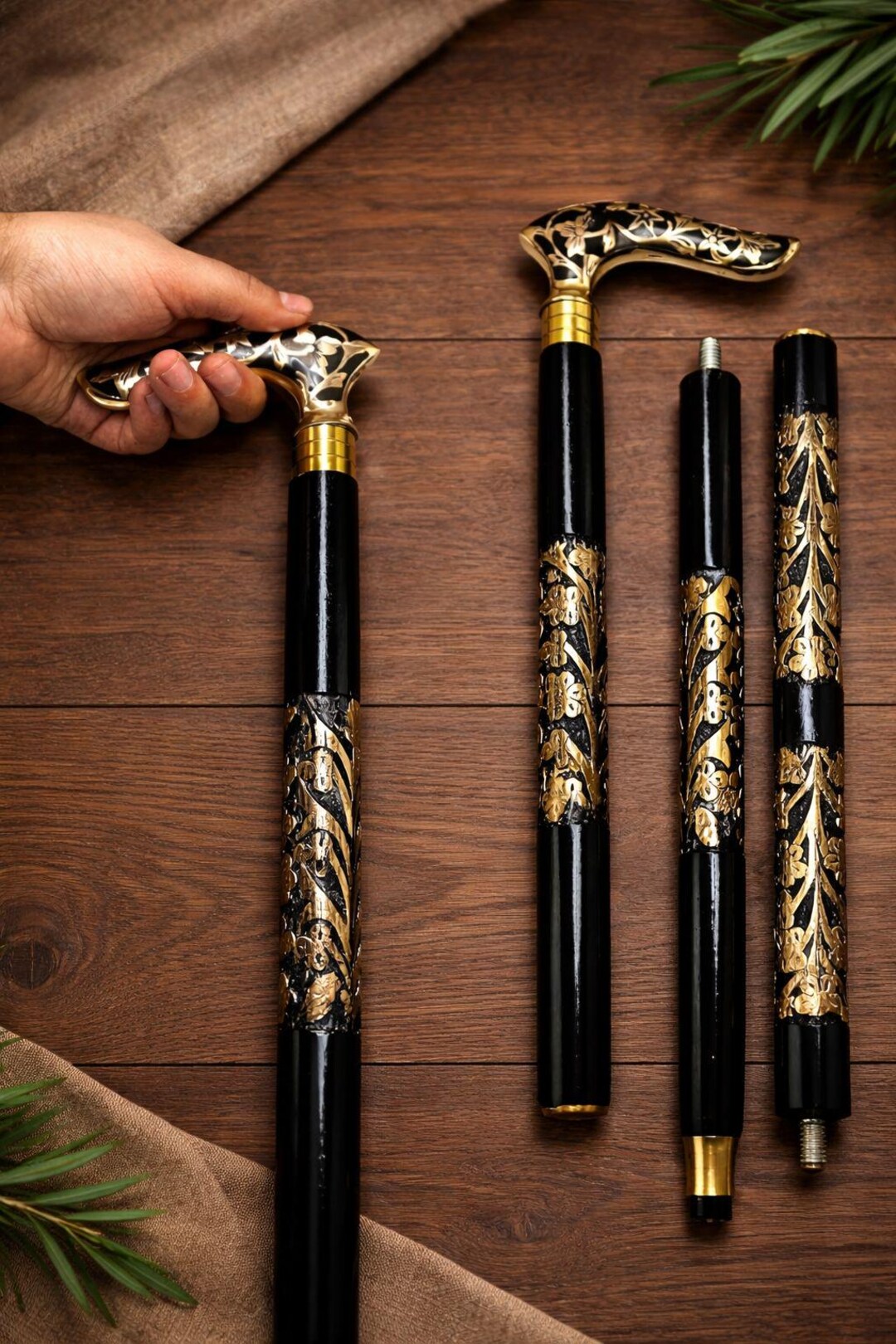 Royal Brass Handle Walking Cane, Wooden Decorative Cane, Victorian ...